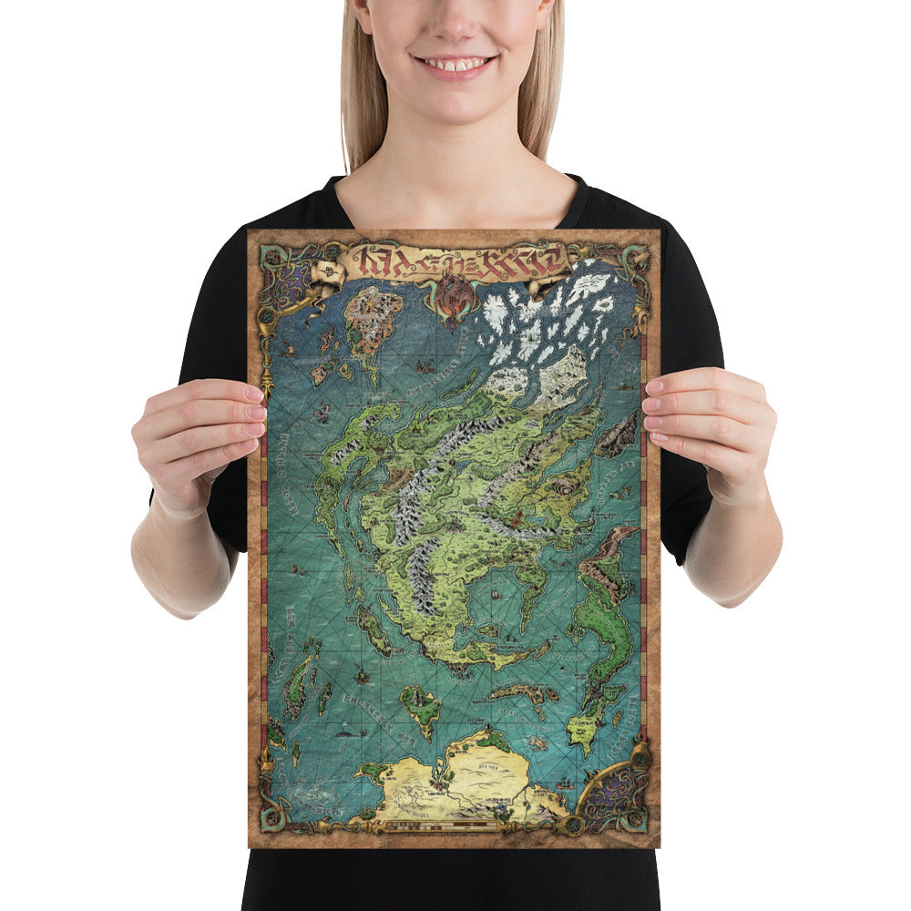 Map of the World (Cryptic)- Print – The Voyager’s Workshop