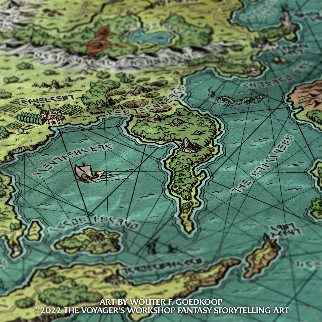 Map of the World (Cryptic)- Print – The Voyager’s Workshop