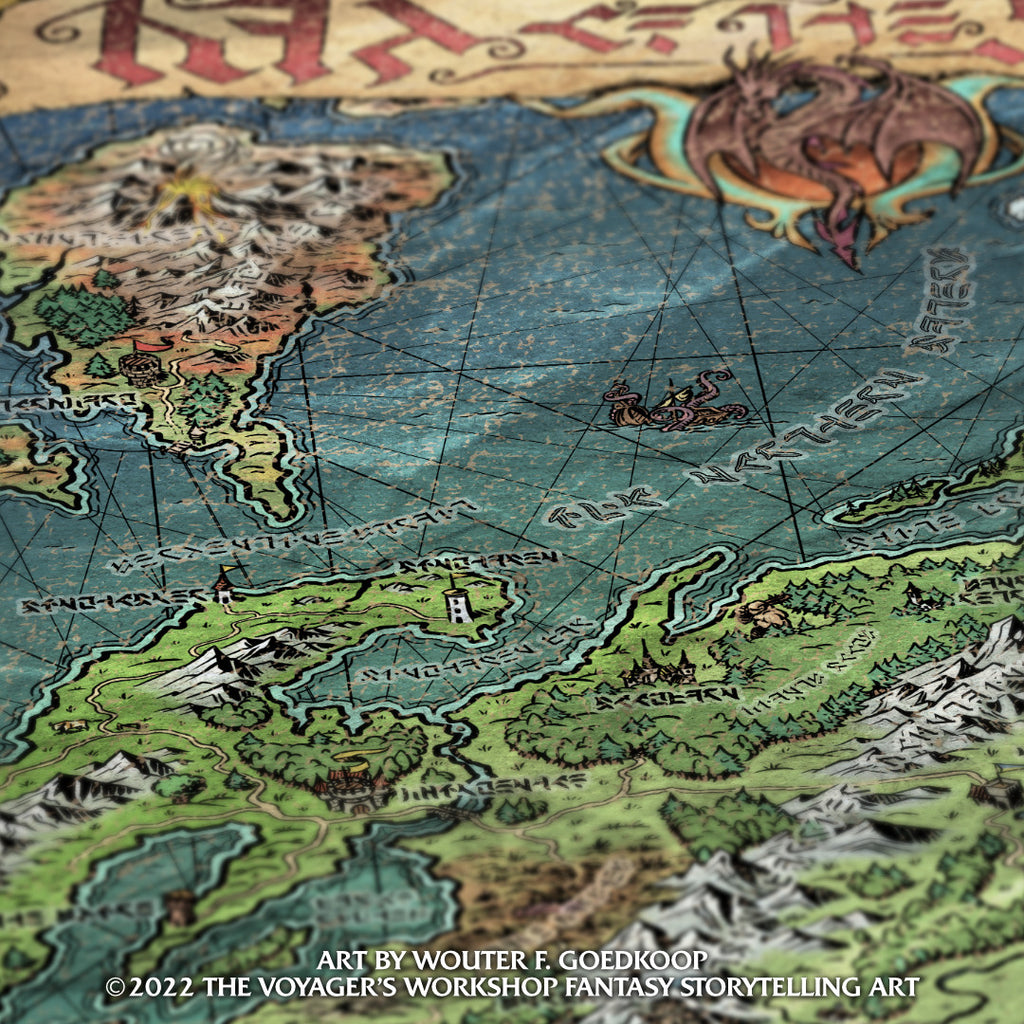 Map of the World (Cryptic)- Print – The Voyager’s Workshop
