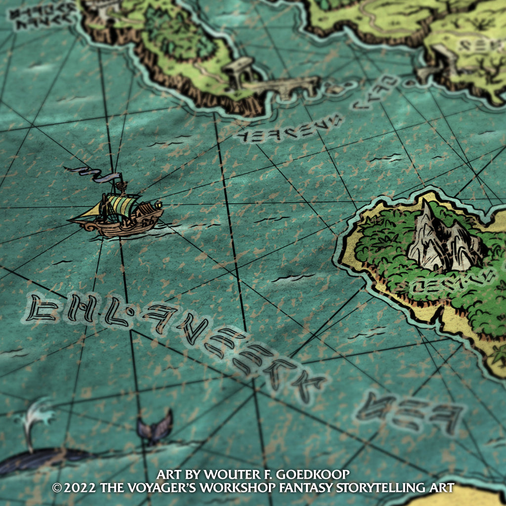 Map of the World (Cryptic)- Print – The Voyager’s Workshop