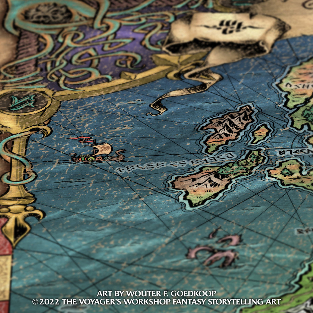 Map of the World (Cryptic)- Print – The Voyager’s Workshop